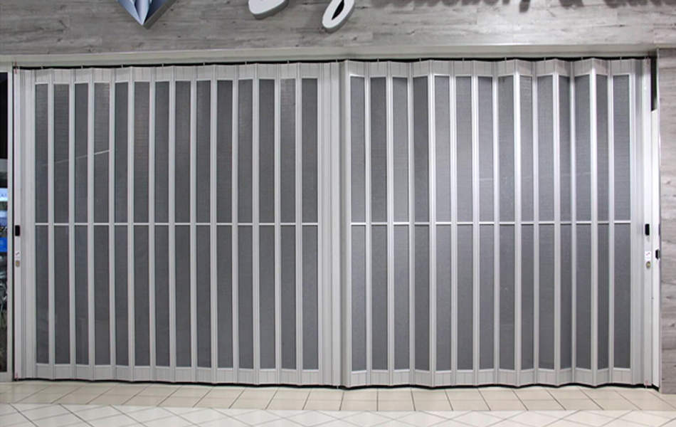 Aluminum Perforated Folding grilles doors| Commercial side sliding ...